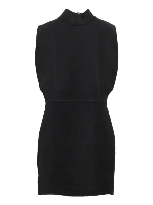 Alaïa High-neck Sleeveless Ribbed Dress - Black