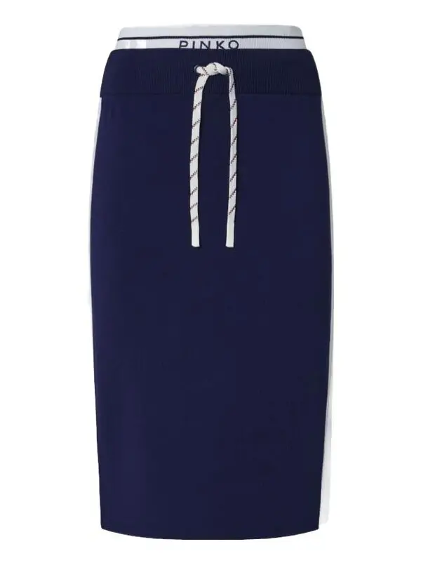 Pinko Logo Waistband Midi Skirt - White