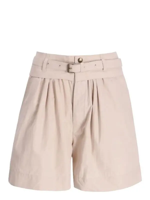 Isabel Marant Étoile Danica Belted Pleated Shorts - Nude