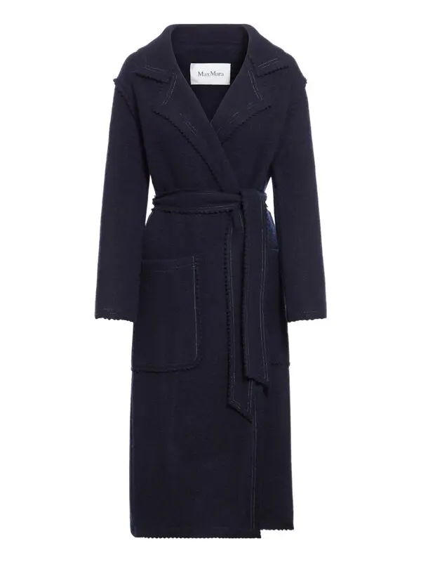 Max Mara Belted Long-sleeved Coat - Black
