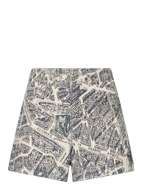Dior Printed Belted Shorts - Gray