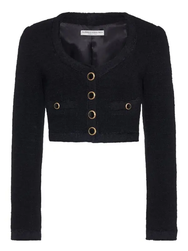 Alessandra Rich Cropped Jacket - Black