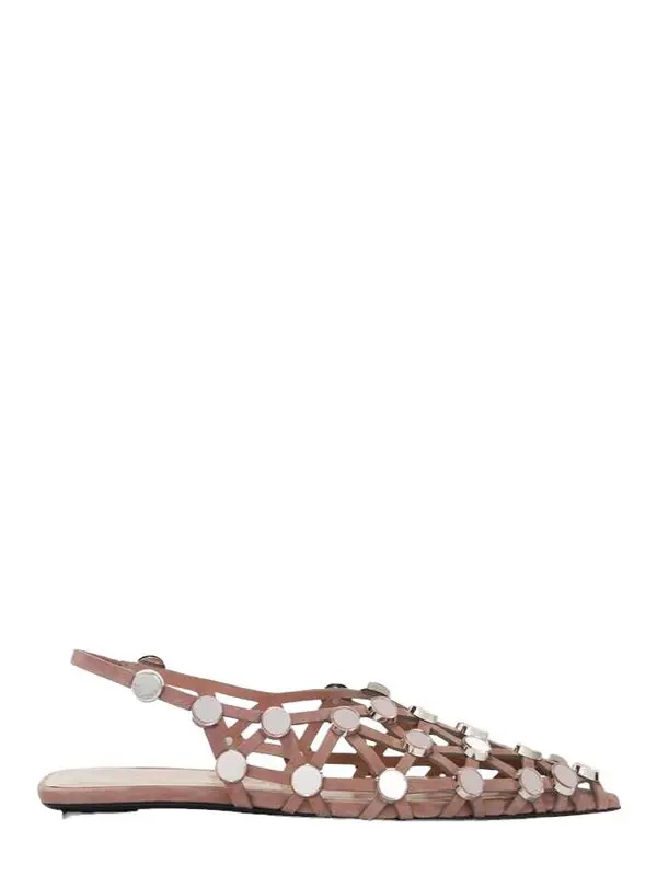 Attico The Grid Ballerina Flat - Mud