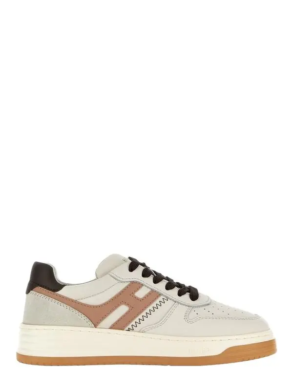 Hogan H630 Lace-up Sneakers - Ivory White Pink Burgundy Red