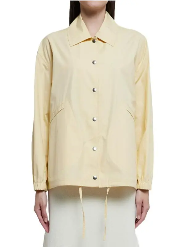 JIL SANDER Logo-printed Drawstring Shirt Jacket - Yellow