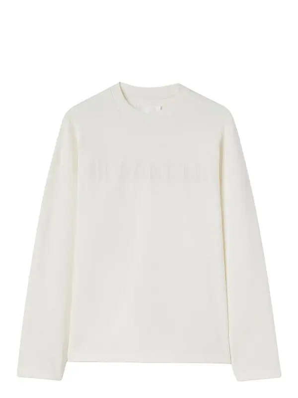 JIL SANDER Logo Print Long Sleeve T-shirt - Porcelain