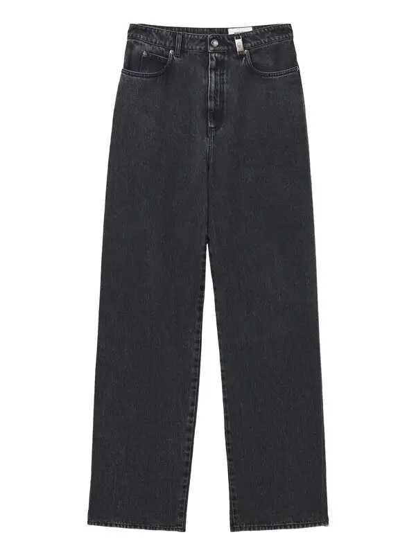 Alexander McQueen Wide-leg Jeans With Skull Plaque - Black