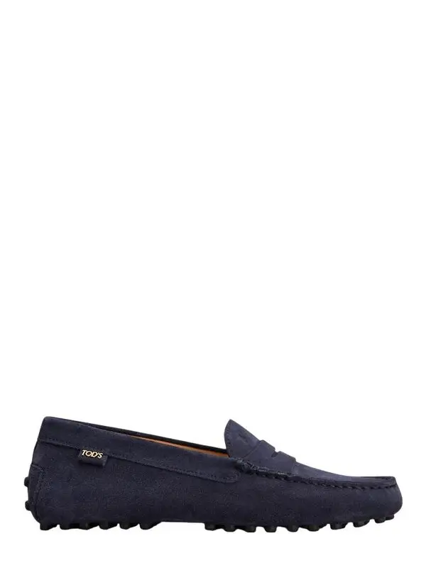 TOD'S Suede Gommino Driving Loafers - Blue