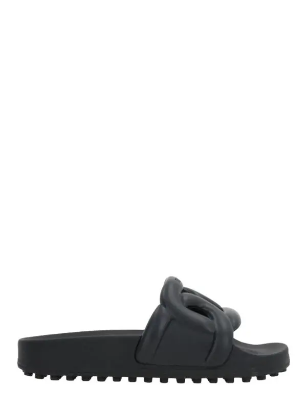 TOD'S Cut-out Logo Detail Slides - Black