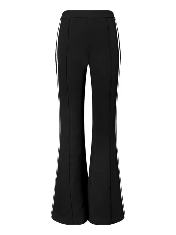 Tory Burch Striped High-waisted Bell-bottom Trousers - Black
