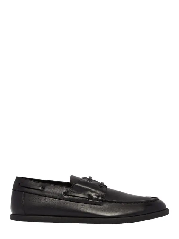 THE ROW Novus Boat Lace-up Shoes - Black