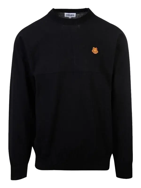 Kenzo Tiger Crest Knitted Sweater - Black