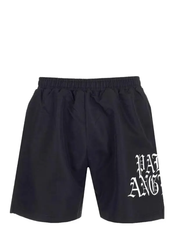 Palm Angels Logo Print Shorts - Black