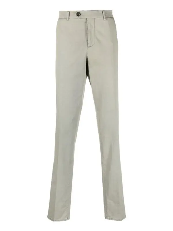 Brunello Cucinelli Mid-rise Straight Leg Trousers - Gray