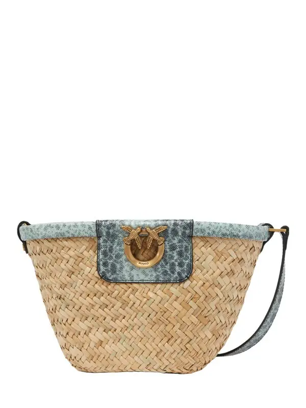 Pinko Woven Small Bucket Bag - Nude