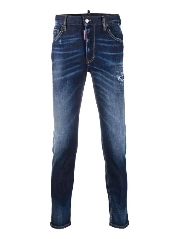 Dsquared2 Ripped Mid-rise Skinny Jeans - Blue