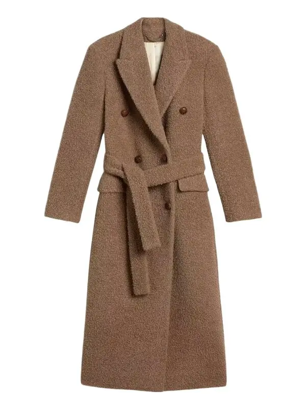 GOLDEN GOOSE Double Breasted Belted Coat - Brown