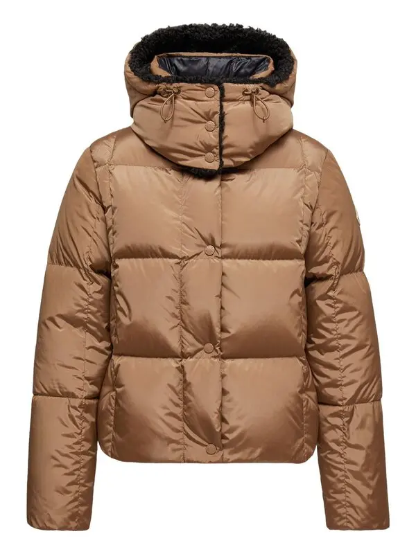 Moncler Castelnou Quilted Hooded Short Down Jacket - Camel Beige