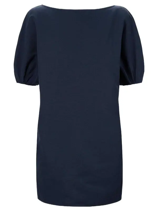 Staud Didi Mini Dress With Puff Sleeves - Navy Blue