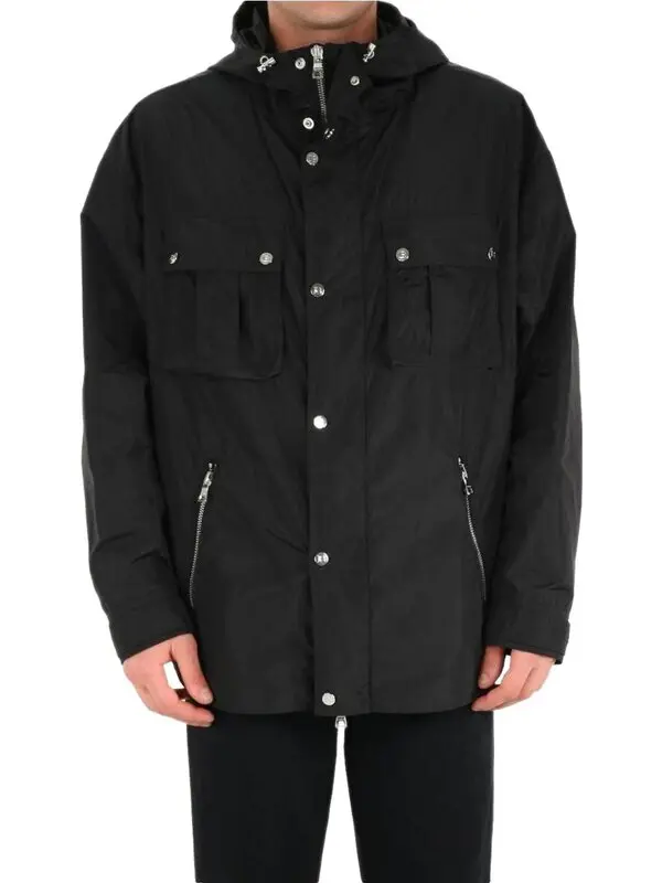 Balmain Hooded Jacket With Pocket Detail - Black