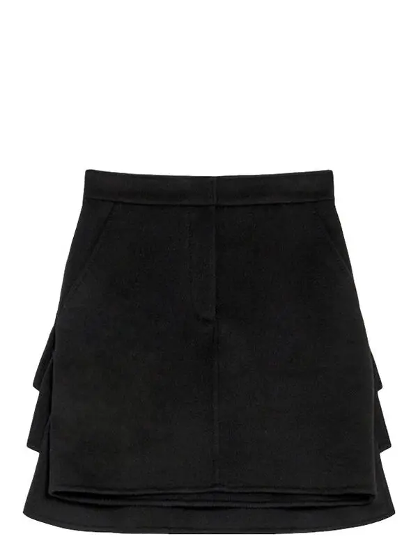 Max Mara Ruffle Detailed Mini Skirt - Black