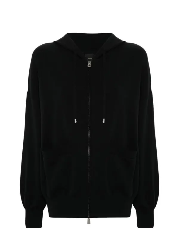 Pinko Zip-up Drawstring Hoodie - Black