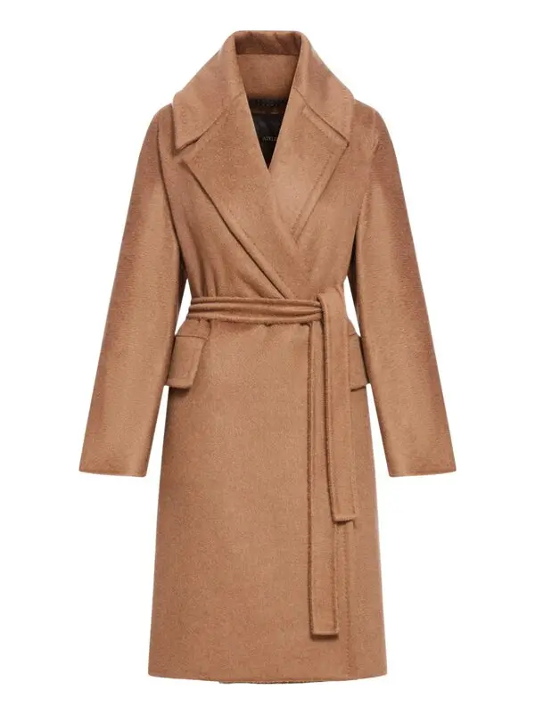 Max Mara Belted Long-sleeved Coat - Brown