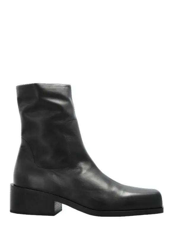 Marsèll Square Toe Zip Up Boots - Black