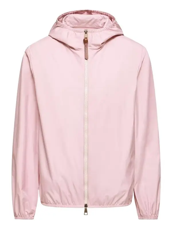 Moncler Logo Patch Hooded Jacket - Pink