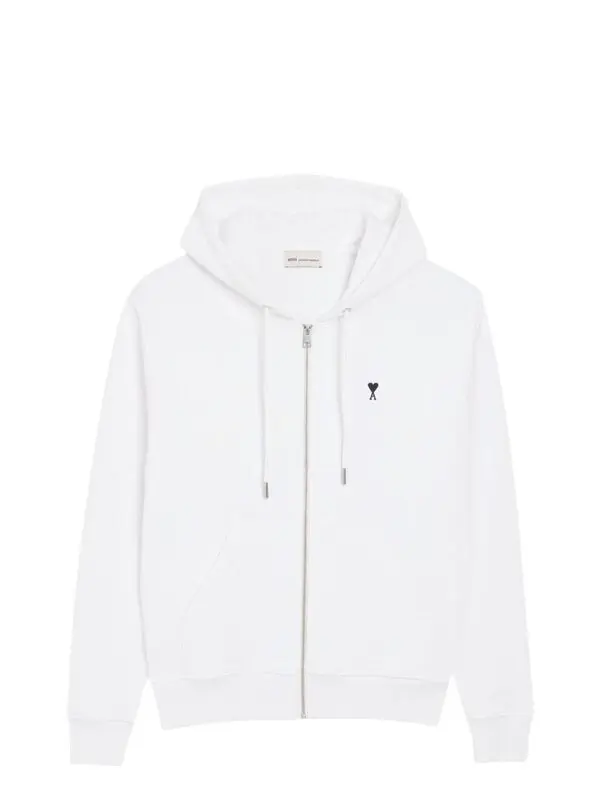 Ami De Coeur Zip Hoodie - White