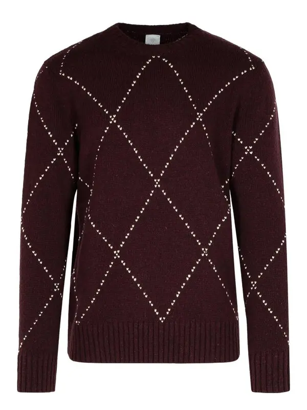 Eleventy Ribbed Patterned Knitwear - Bordeaux