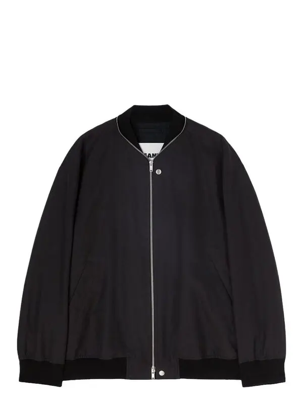 JIL SANDER Boxy Fit Bomber Jacket - Black