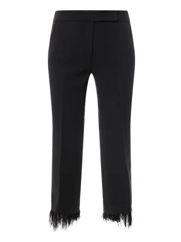 Michael Kors Feather Trim Stretch Trousers - Black