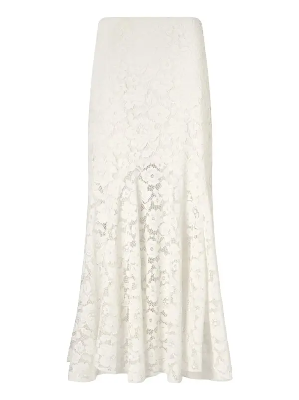 Rixo Lace Midi Skirt - White