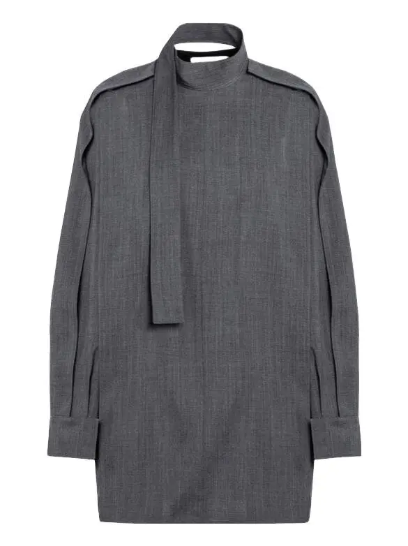 JIL SANDER Wool Blouse With Scarf Detail - Black