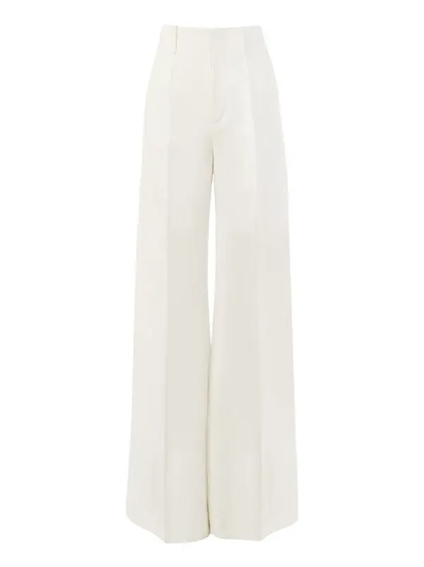 Chloé High-waisted Wide Leg Trousers - White
