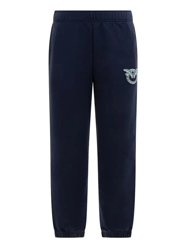 Pinko Embellished Logo Detailed Trousers - Blue