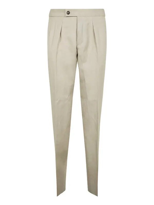 Incotex Pleated Tapered Fit Trousers - Light Beige