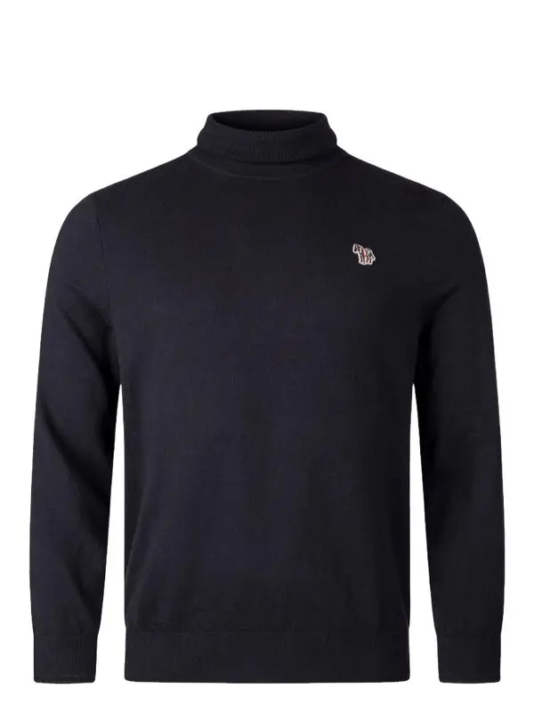 Paul Smith Zebra Badge Roll Neck Jumper - Black