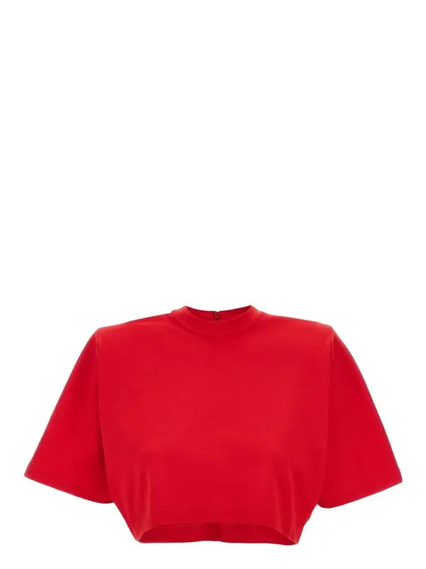 Pinko Crewneck Cropped T-shirt - Red