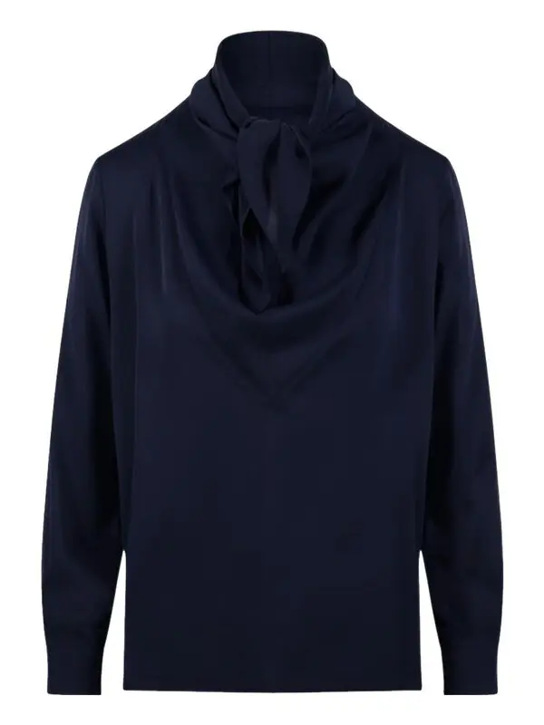 Max Mara Tie-neck Blouse - Blu Marino