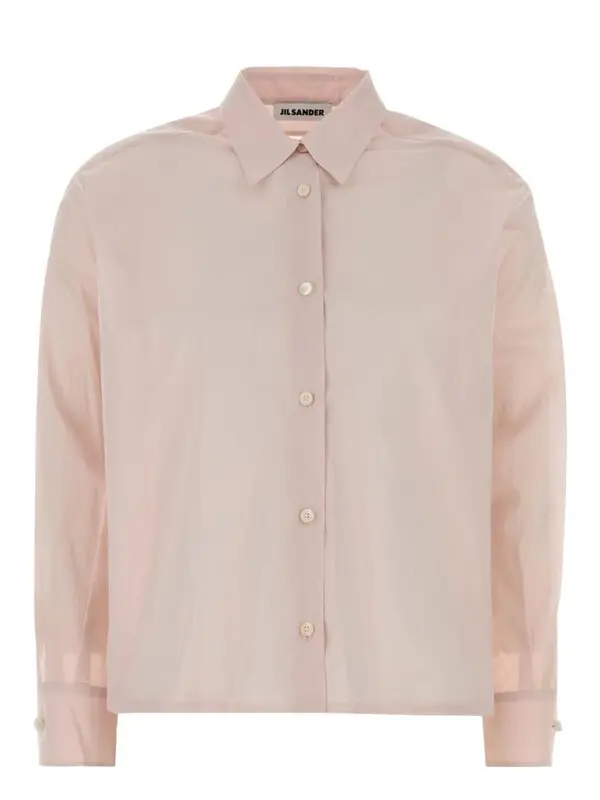 JIL SANDER Long Sleeve Button-up Shirt - Pale Pink