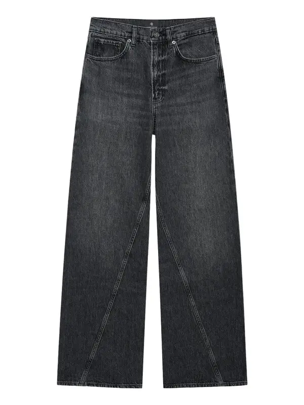 ANINE BING Brie Wide-leg Jeans - Black