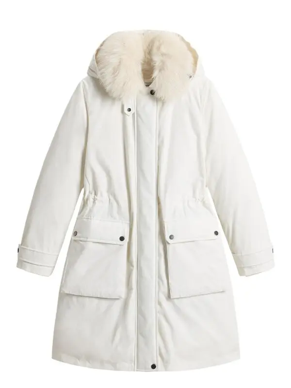 Woolrich Long-sleeved Hooded Parka - White