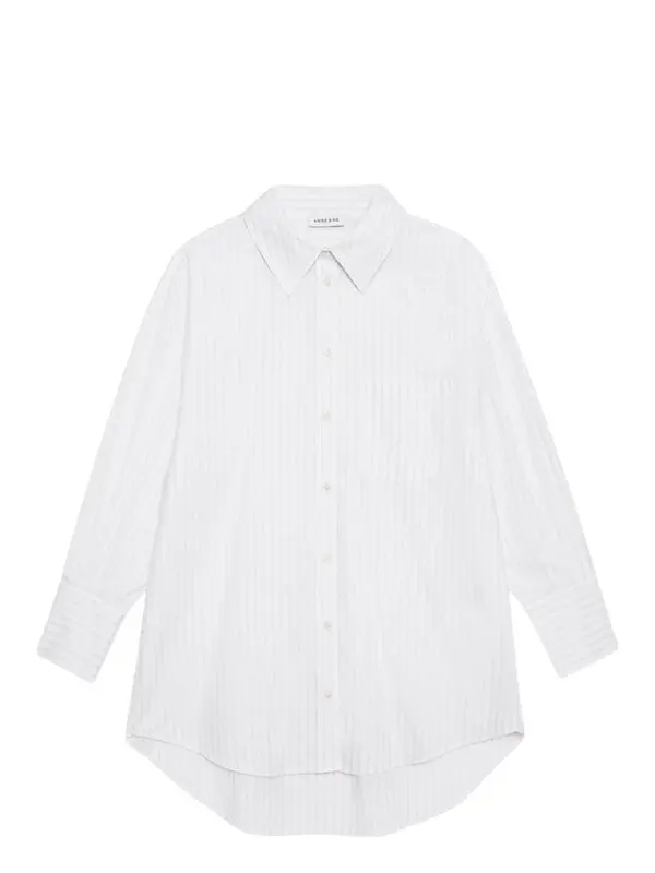 ANINE BING Mika Striped Shirt - White/black Stripes