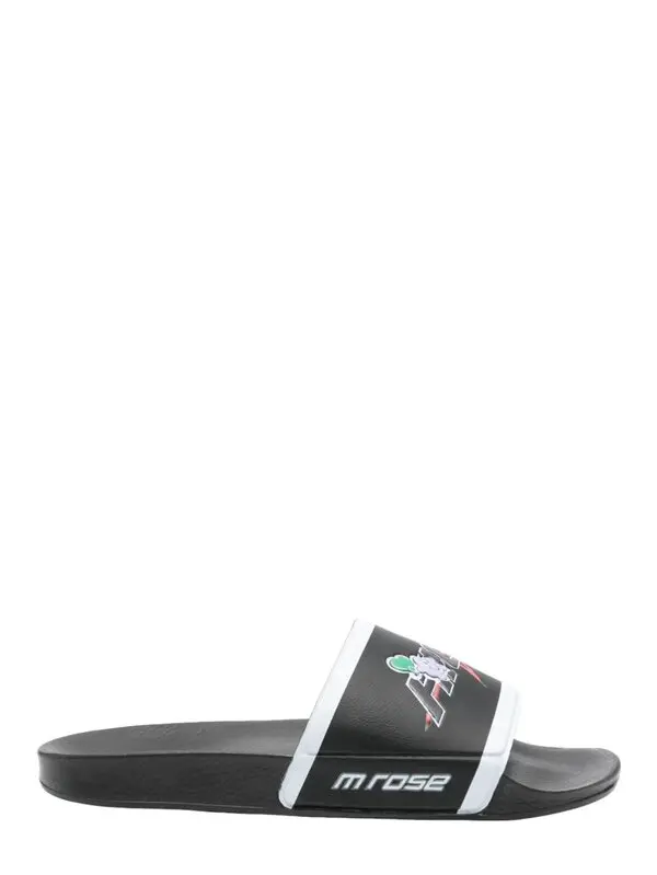 Martine Rose Open Toe Graphic Slides - Black