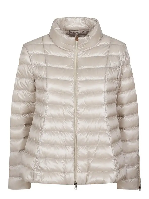 Herno Zip-up Padded Jacket With Stand-up Collar - Nude
