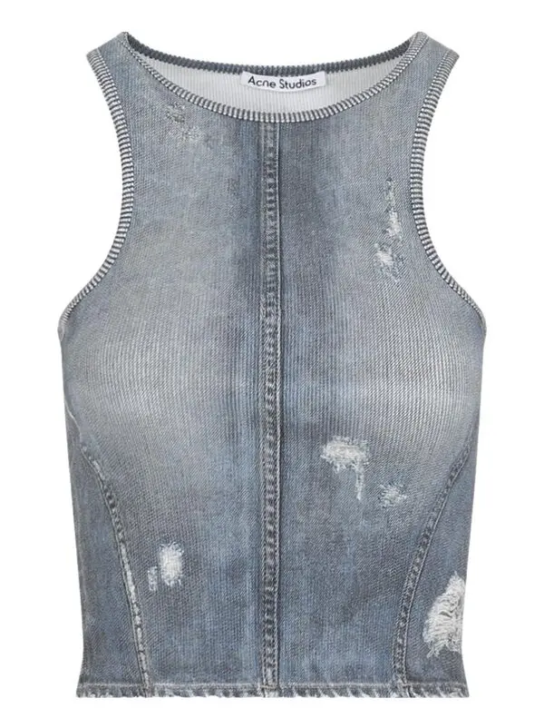 Acne Studios Rib Knit Sleeveless Top - Blue