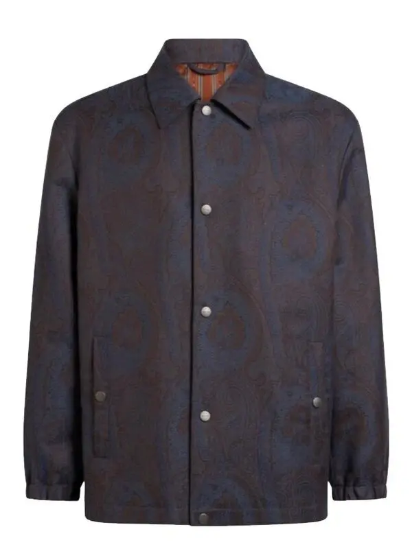 Etro Paisley-pattern Coach Shirt Jacket - Black
