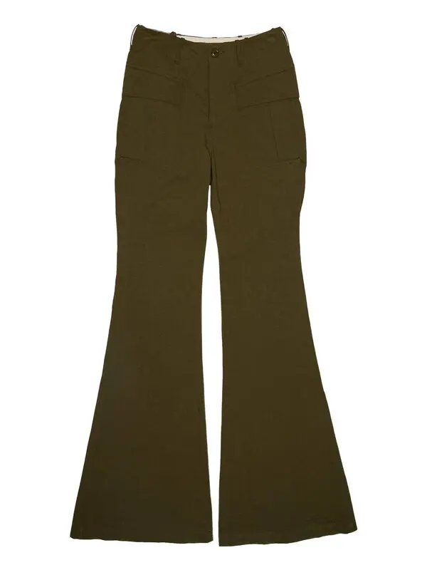 R13 Flared Leg Trousers - Olive
